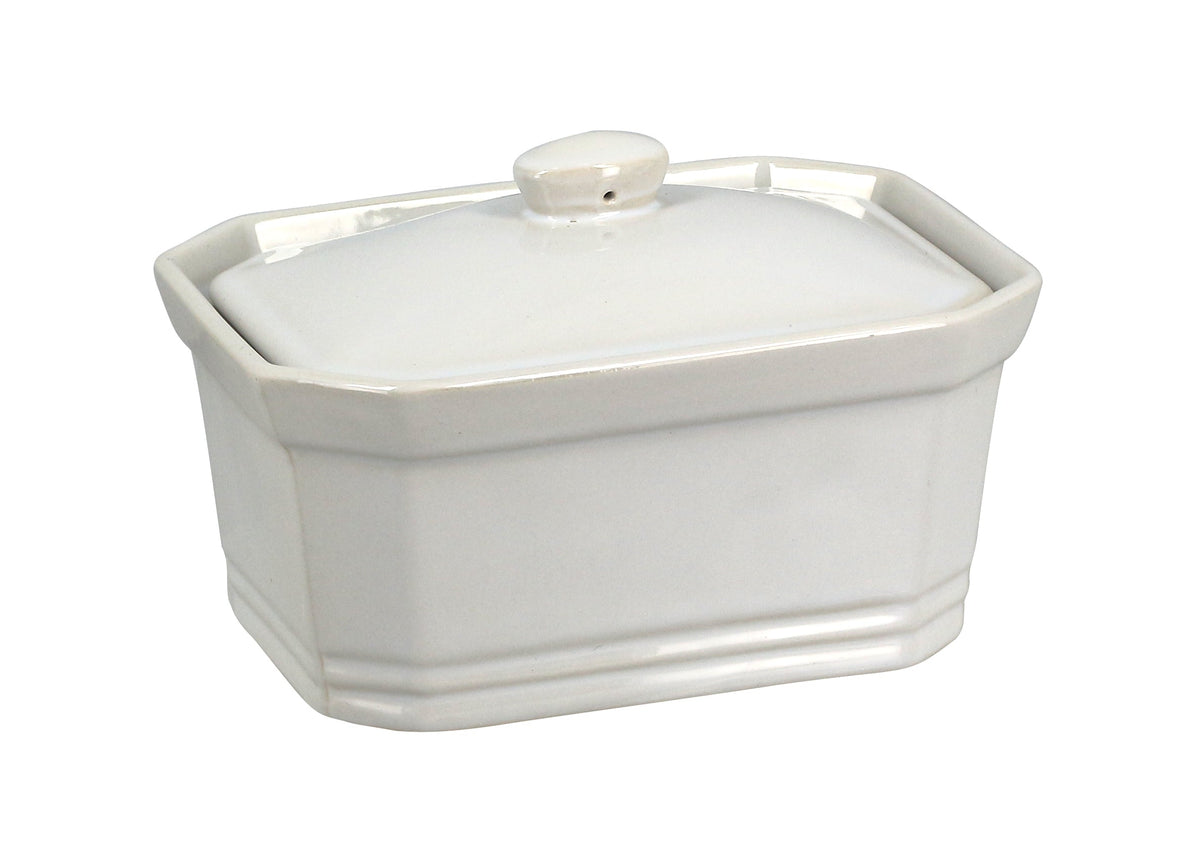 Terrine with lid 1 kg in white stoneware 28.5x13x9cm — Menastyl